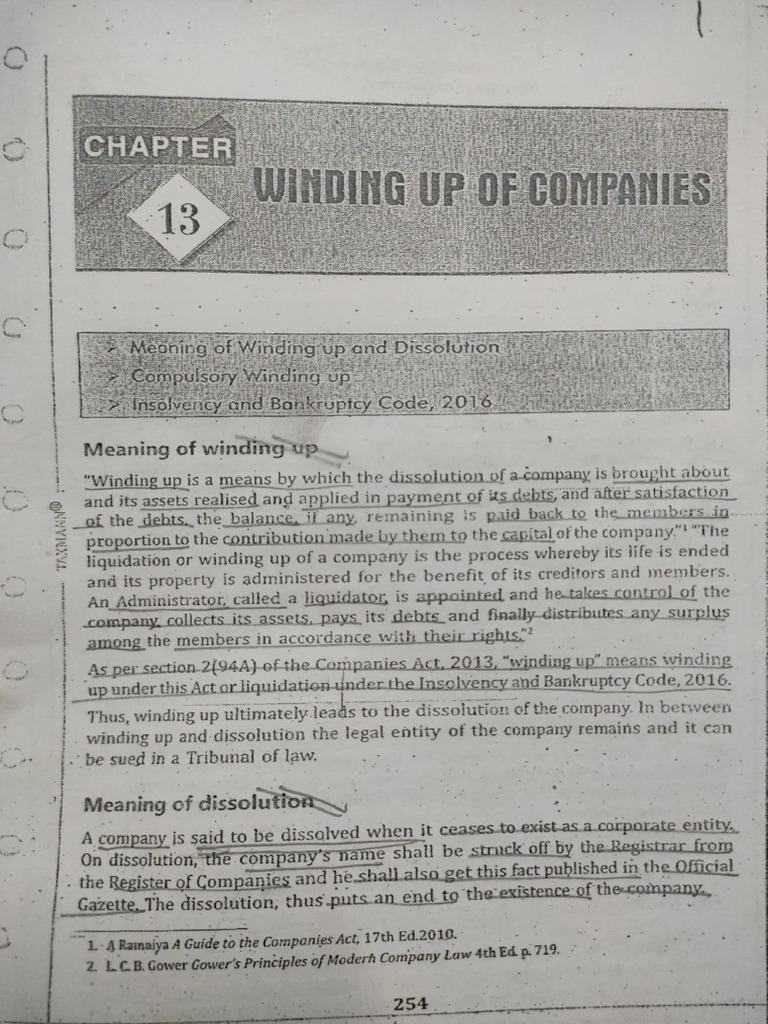 Winding Up of Companies | PDF