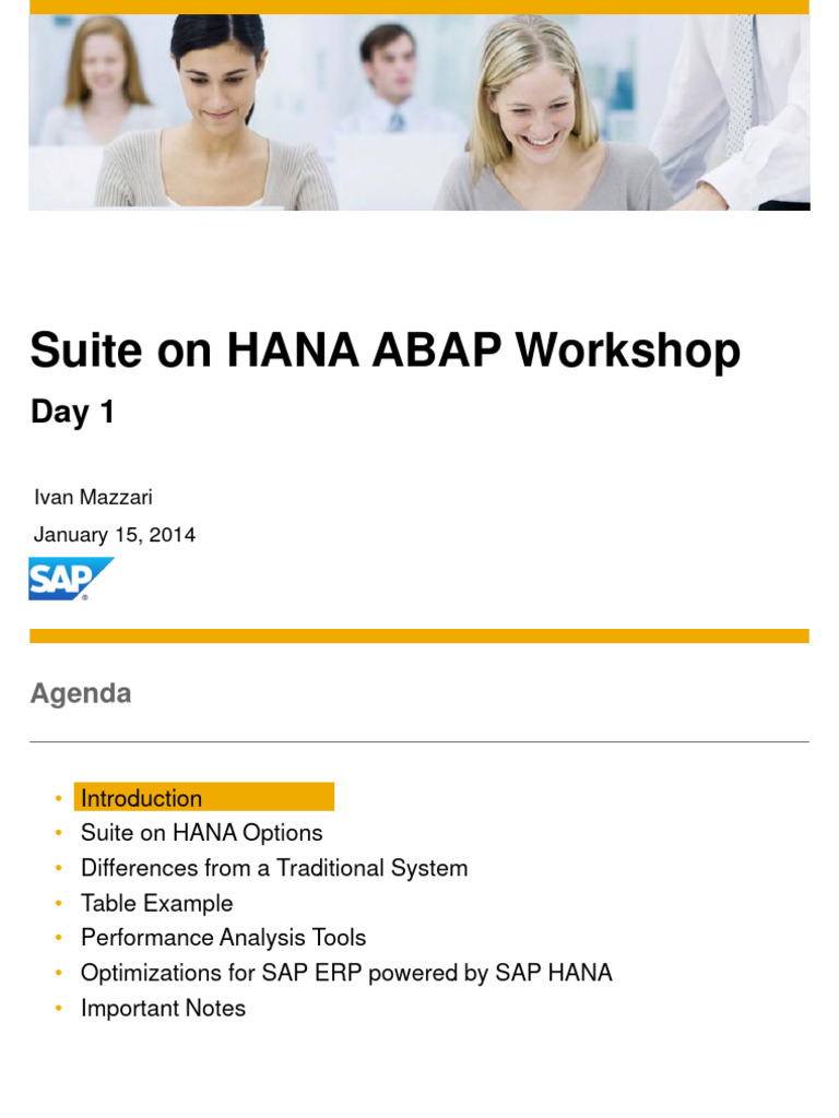 Suite On HANA ABAP Workshop - Day 1 | PDF | Data | Computer Architecture
