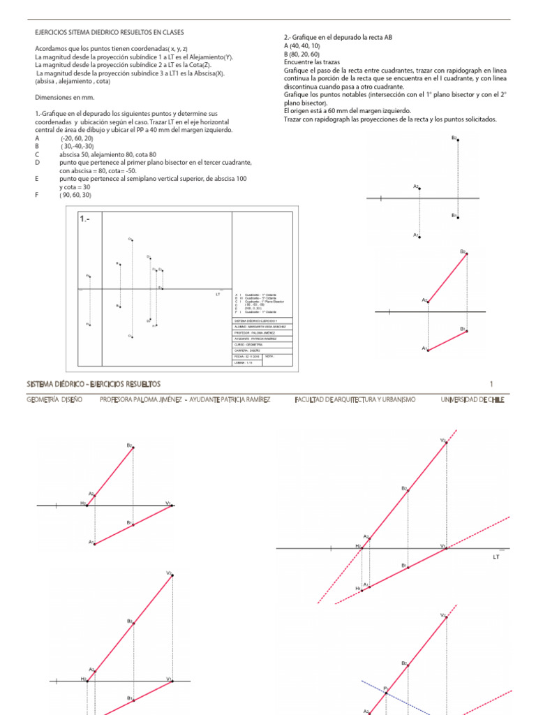 Geo Ejercicios Sist Diedrico RESUELTOS | PDF | Euclides | Geometría Elemental