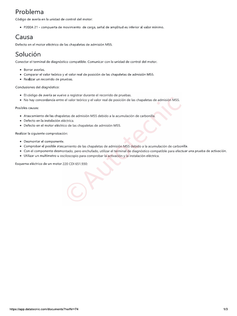Nota Tecnica Fallo P200a | PDF