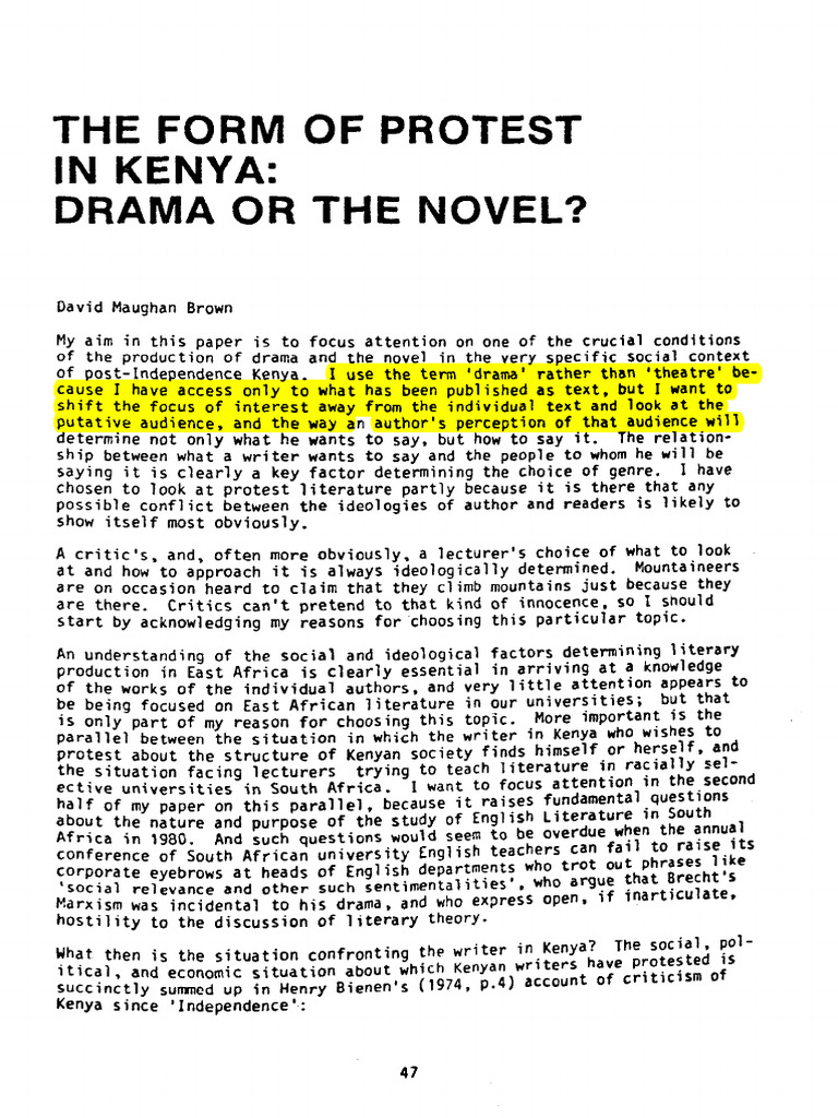 The Form of Protest in Kenya PDF | PDF | Kenya