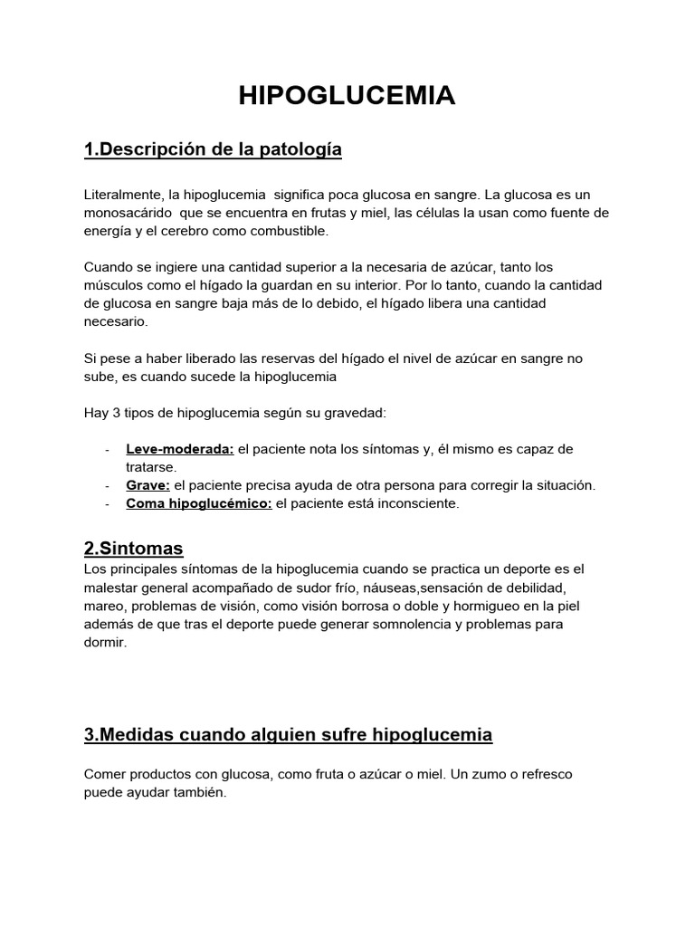 Guía sobre la hipoglucemia y sus síntomas | PDF | Salud y bienestar