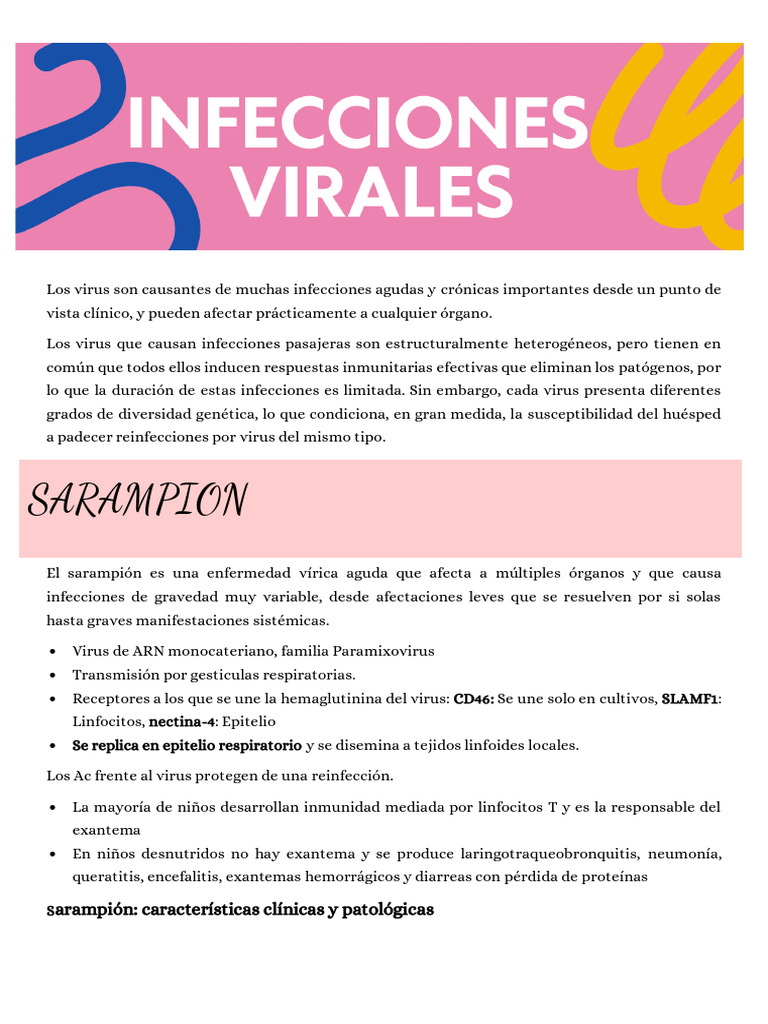 Infecciones Víricas: Sarampión, Parotiditis y Zika | PDF | VIH | Virus