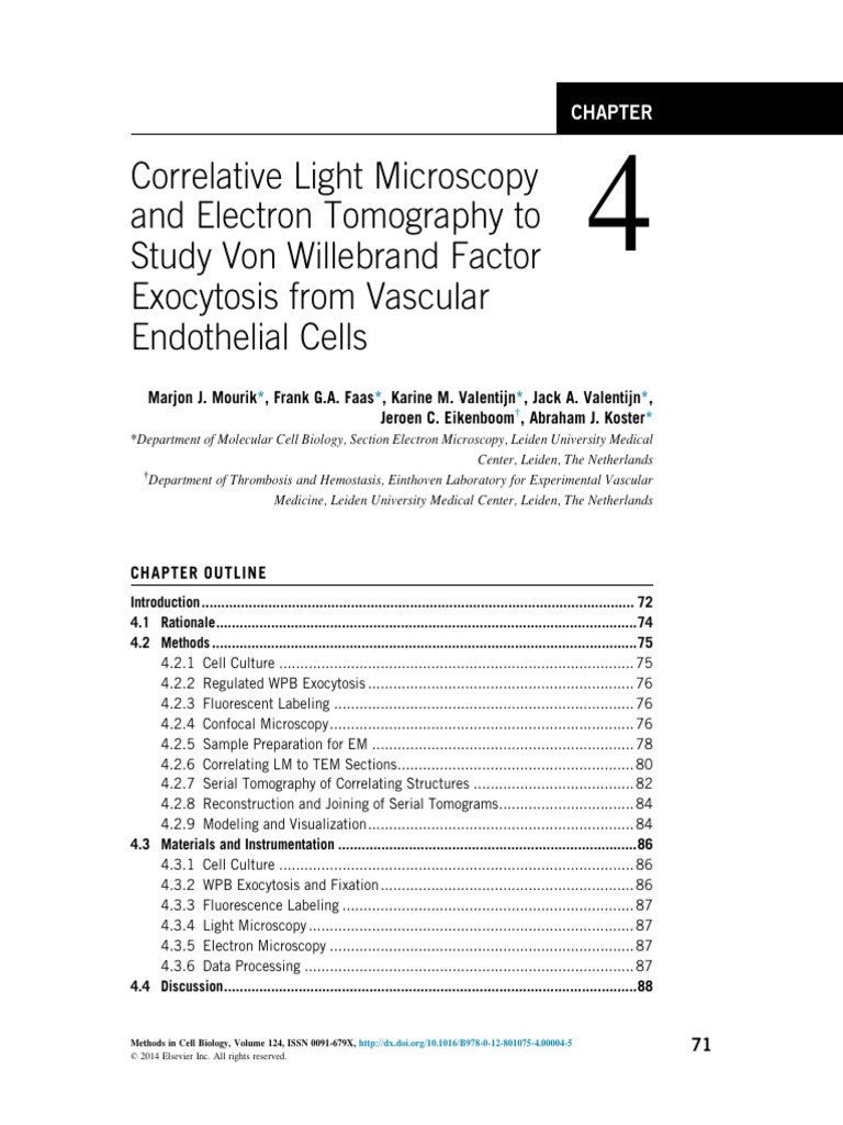 Chapter 4 Correlative Light Microscopy and Electron Tomogr 2014 Methods in | PDF | Fluorescence ...