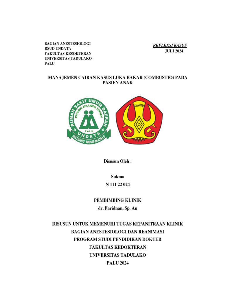 Sukma - N11122024 - Refleksi Kasus Combustio | PDF | Pengembangan Diri ...