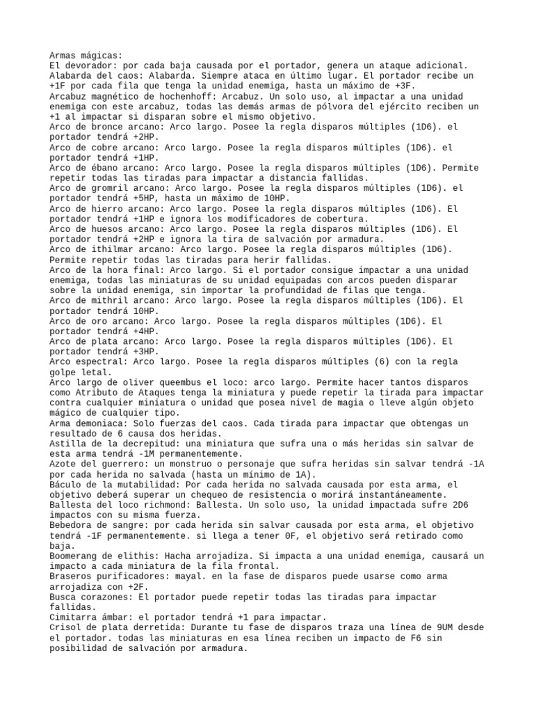 objetos magicos comunes | PDF | Lanza | Proteger