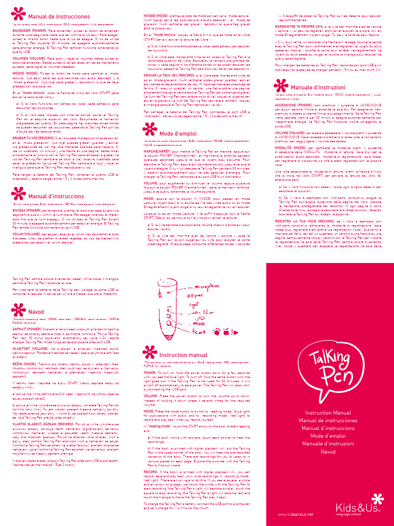 TalkingPen KidsUs Instructions Web | PDF | Language Arts & Discipline