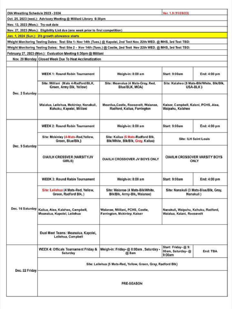 2023-22024 Schedule-2 | PDF
