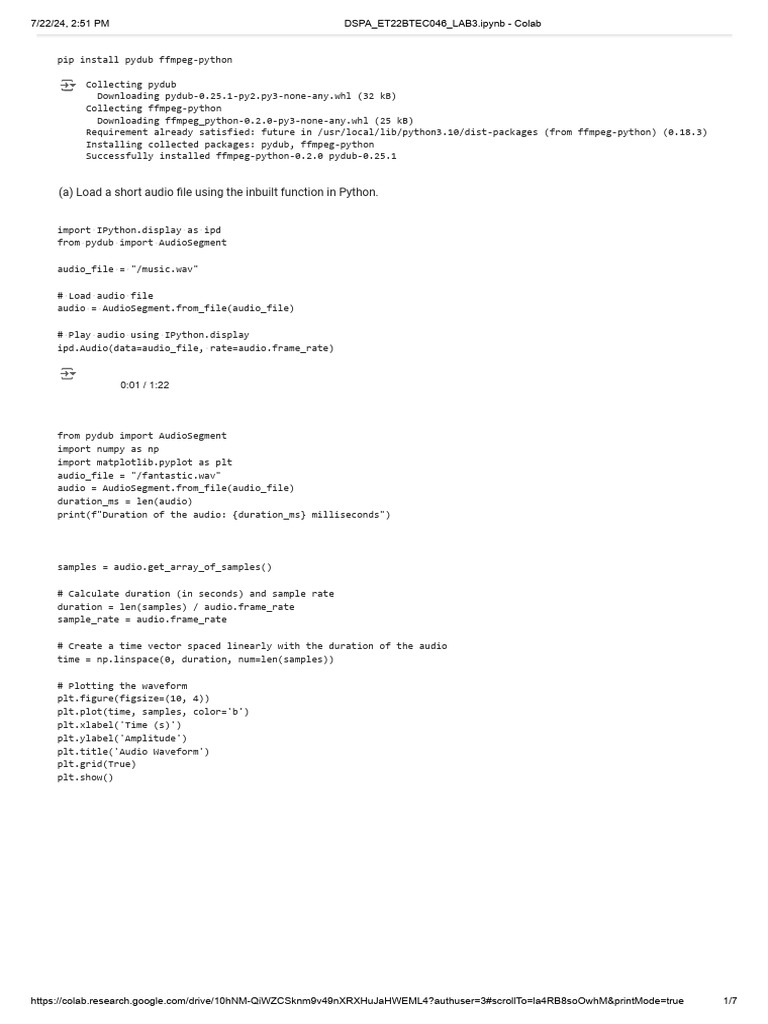 Python Audio Processing with Pydub | PDF | Sampling (Signal Processing) | Computer Engineering