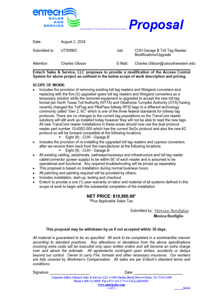 Toll Tag Reader Upgrade Proposal | PDF | Toll Road