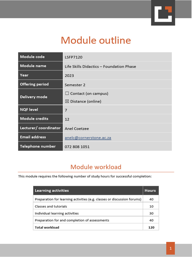 Module Outline | PDF | Plagiarism | Learning