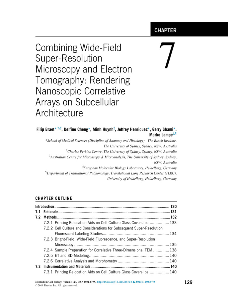 Chapter 7 Combining Wide Field Super Resolution Microscopy 2014 Methods ...
