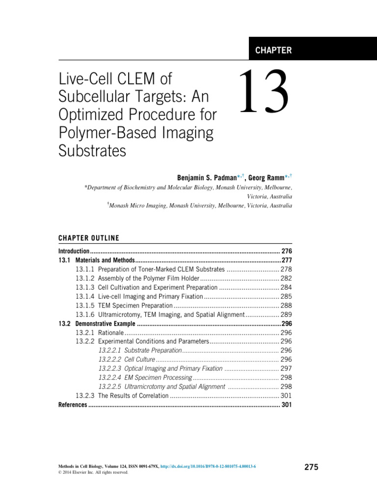 Chapter 13 - Live Cell CLEM of Subcellular Targets An Opt - 2014 - Methods in C | PDF ...