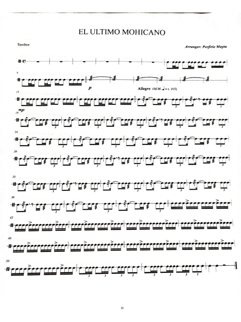 el último mohicano tambor | PDF