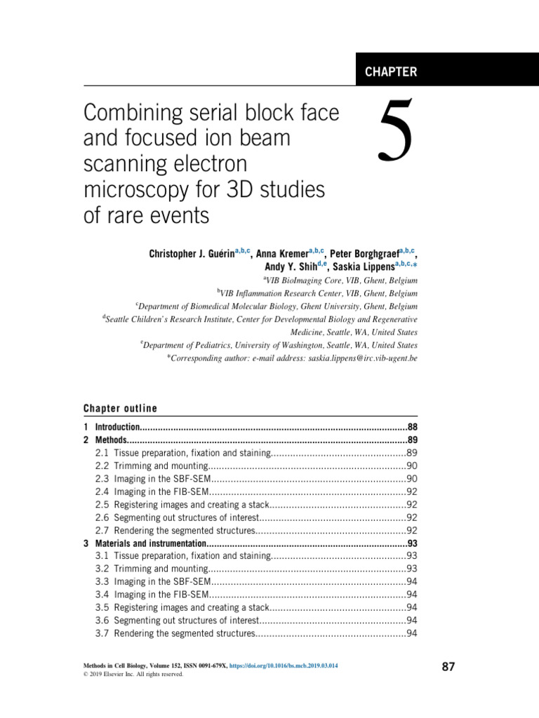Chapter 5 - Combining Serial Block Face and Focused Ion Bea - 2019 - Methods in | PDF | Electron ...