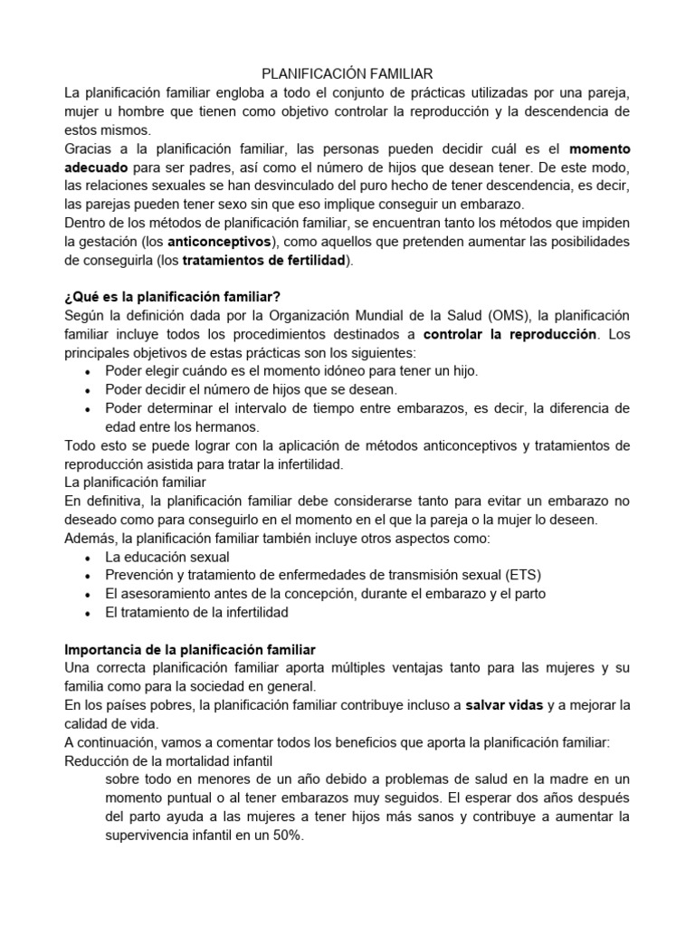 Guía Completa de Planificación Familiar | PDF | Control de la natalidad ...