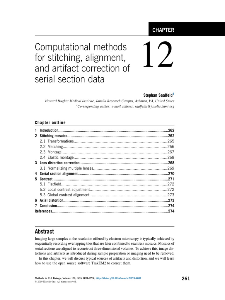 Chapter 12 Computational Methods For Stitching Alignmen 2019 Methods in ...