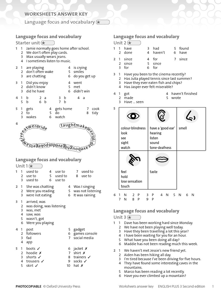 Answer Key Langfocus Vocab One Star | PDF