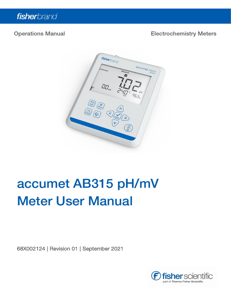Fisherbrand Accumet Ab315 PH Meter Manual Rev1!22!0805 | PDF ...