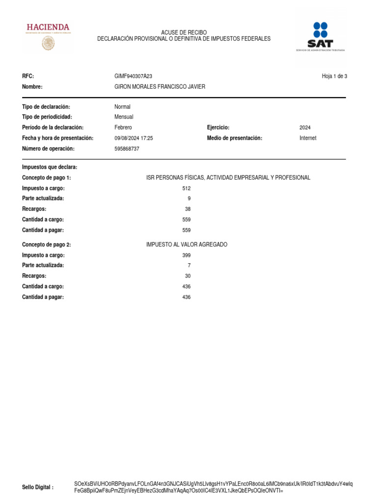 Acuse.752064711.02 2024 | PDF | Bancos | Impuesto sobre la renta