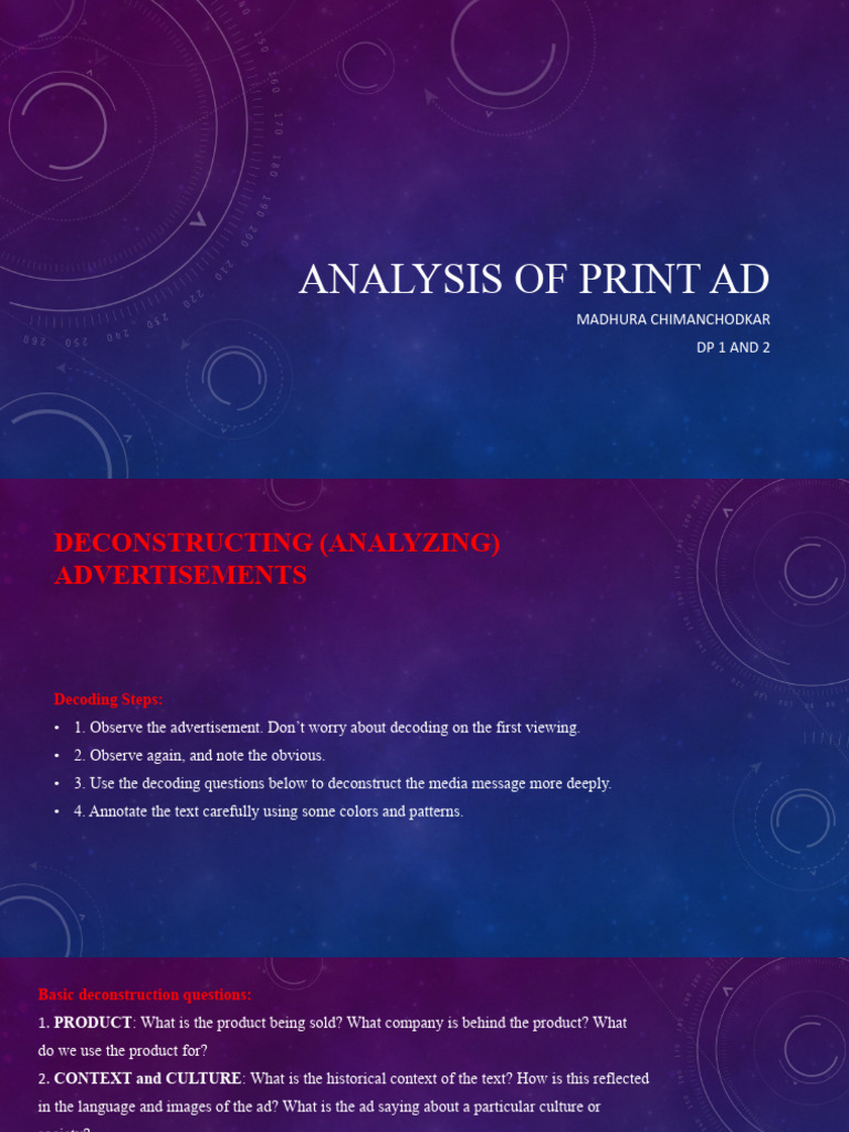 Print Ad Analysis Guide | PDF | Advertising | Emotions