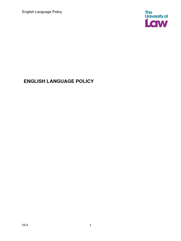 PDF Policies English Language Policy | PDF | Standardized Tests ...
