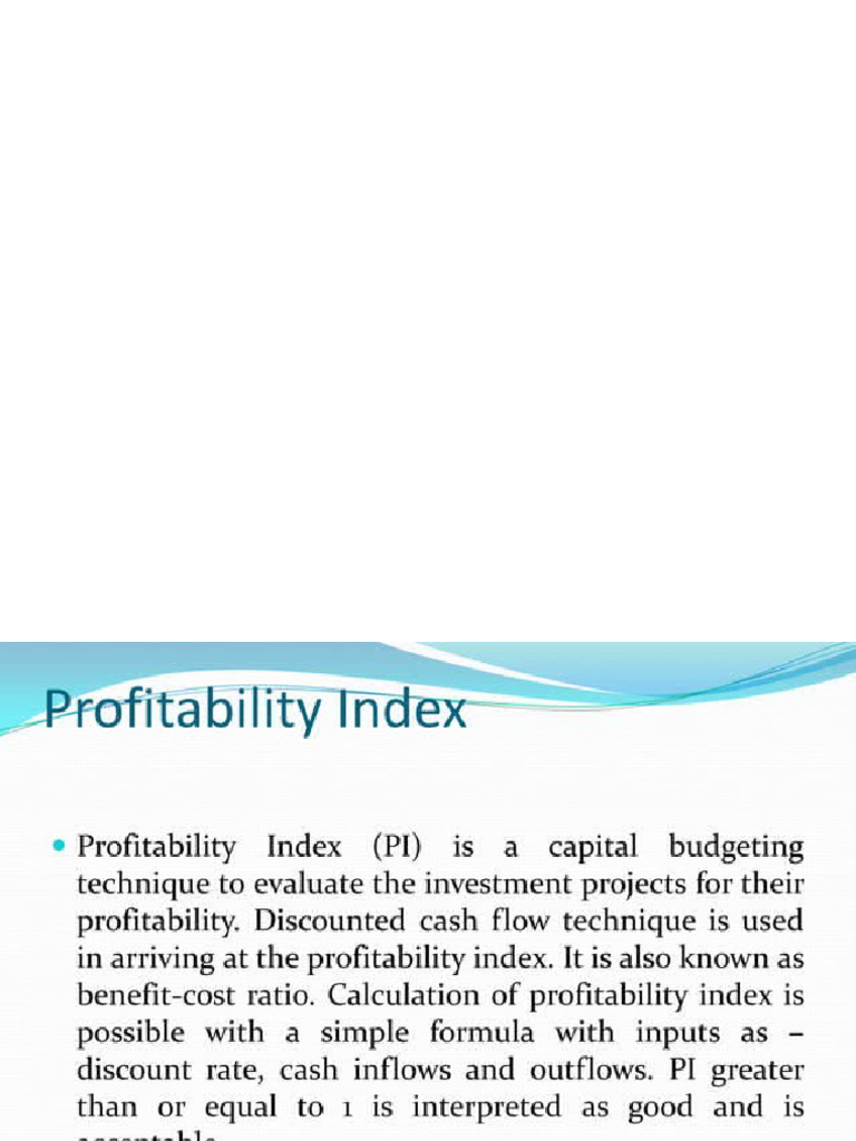Profitability Index | PDF
