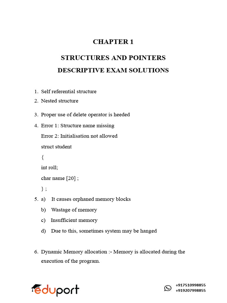 C Structures Pointers Guide Pdf Pointer Computer Programming