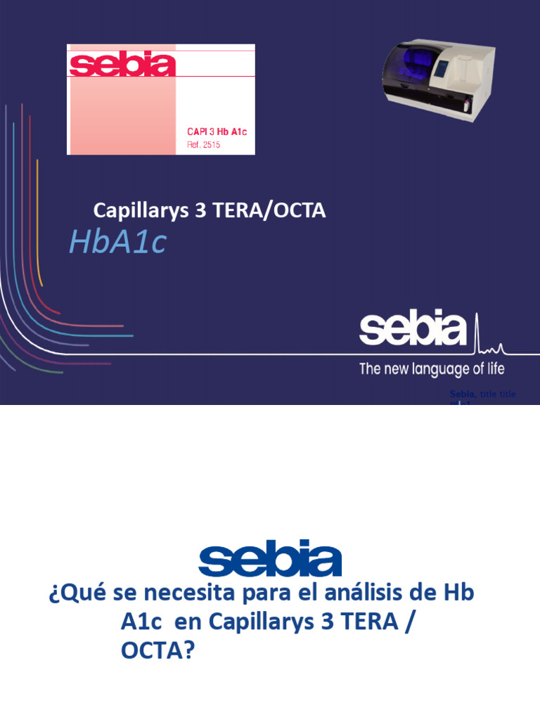 Análisis HbA1c en Capillarys 3 TERA/OCTA | PDF | Calibración | Agua