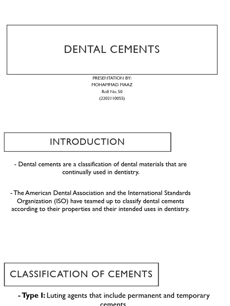 Dental Cements PDF | PDF | Materials | Dentistry Branches