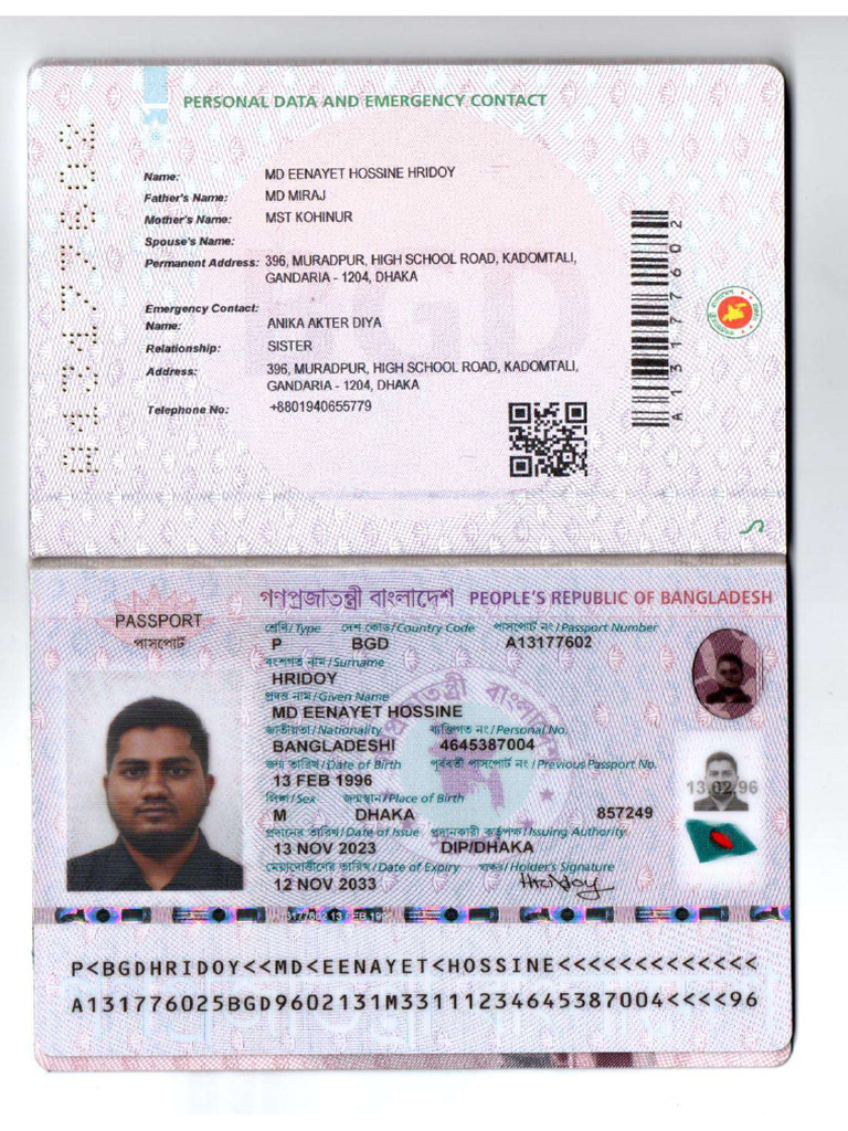 Ridoy Vai Pasport | PDF