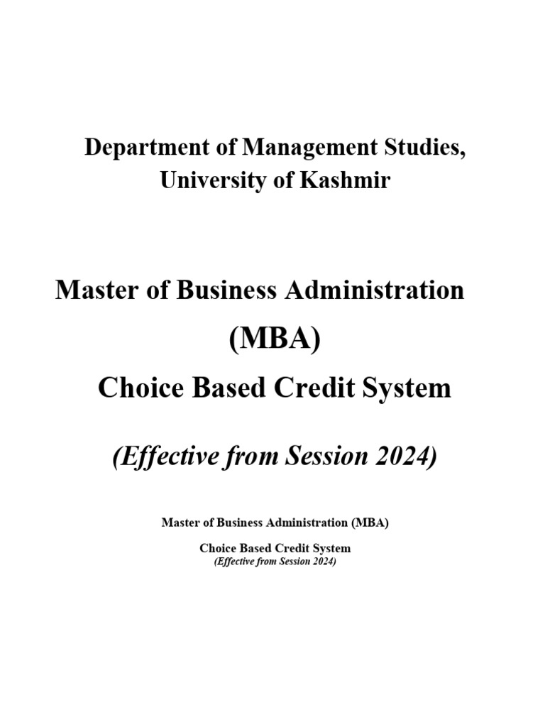 MBA 2024 Proposed Syllabus | PDF | Marketing | Leadership