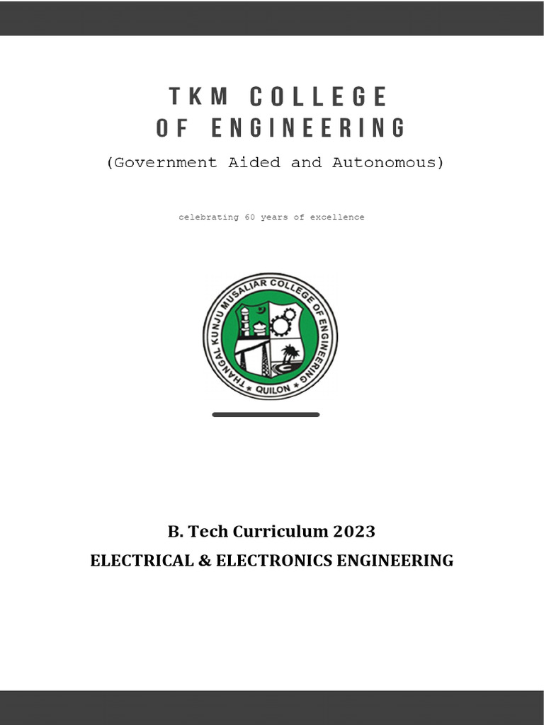 B.tech EEE Curriculum Framework-2023 Edited 24 July 2024 | PDF ...