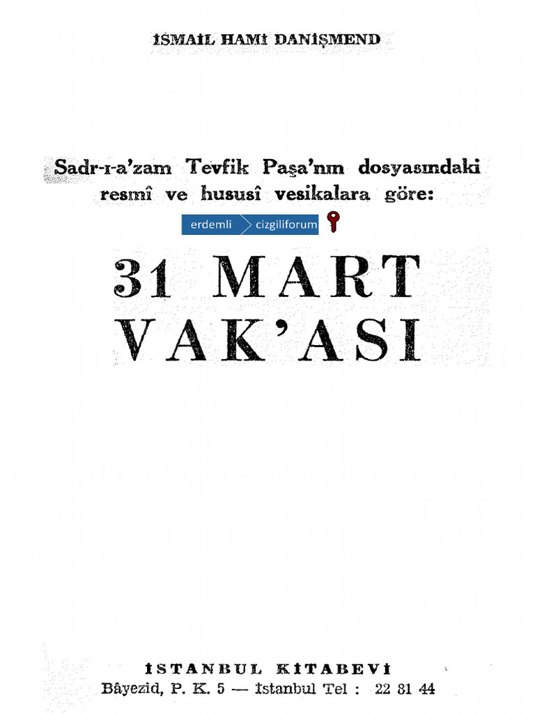 31 Mart Vak'ası - İsmail Hami Danişmend | PDF