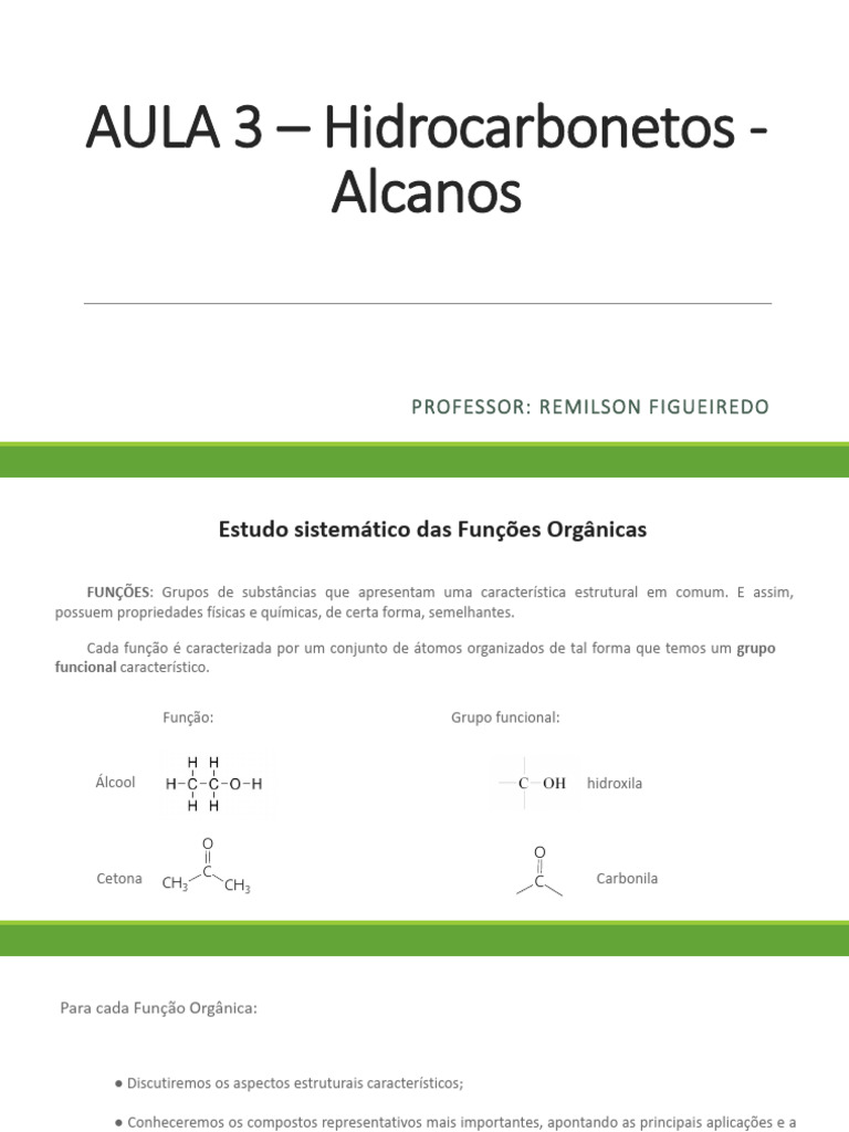 Aula 3 Hidrocarbonetos Alcanos Pdf Alcano Química Orgânica