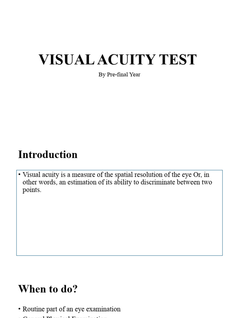 Visual Acuity | PDF | Visual Acuity | Eye