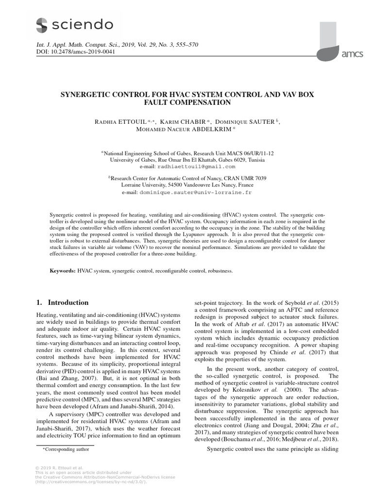 Synergetic Control For HVAC System Contr | PDF | Mechanics | Mathematical Physics