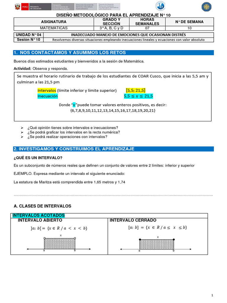 Intervalos e Inecuaciones Matemáticas | PDF | Intervalo (Matemáticas) | Números