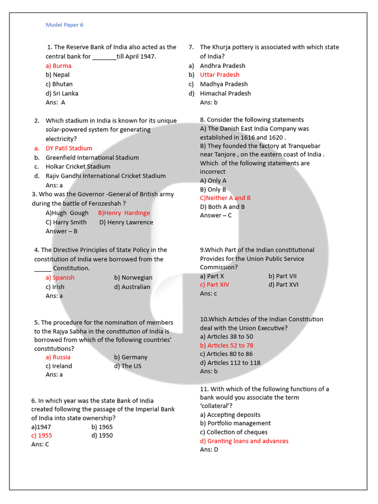 Mock Paper 6 - 34640253 - 2024 - 05 - 15 - 01 - 11 | PDF | Plate Tectonics