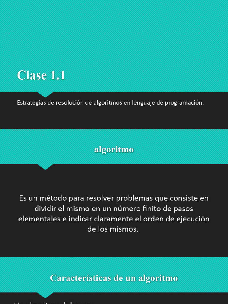 Clase 1.1 | PDF | Algoritmos | Lenguaje de programación