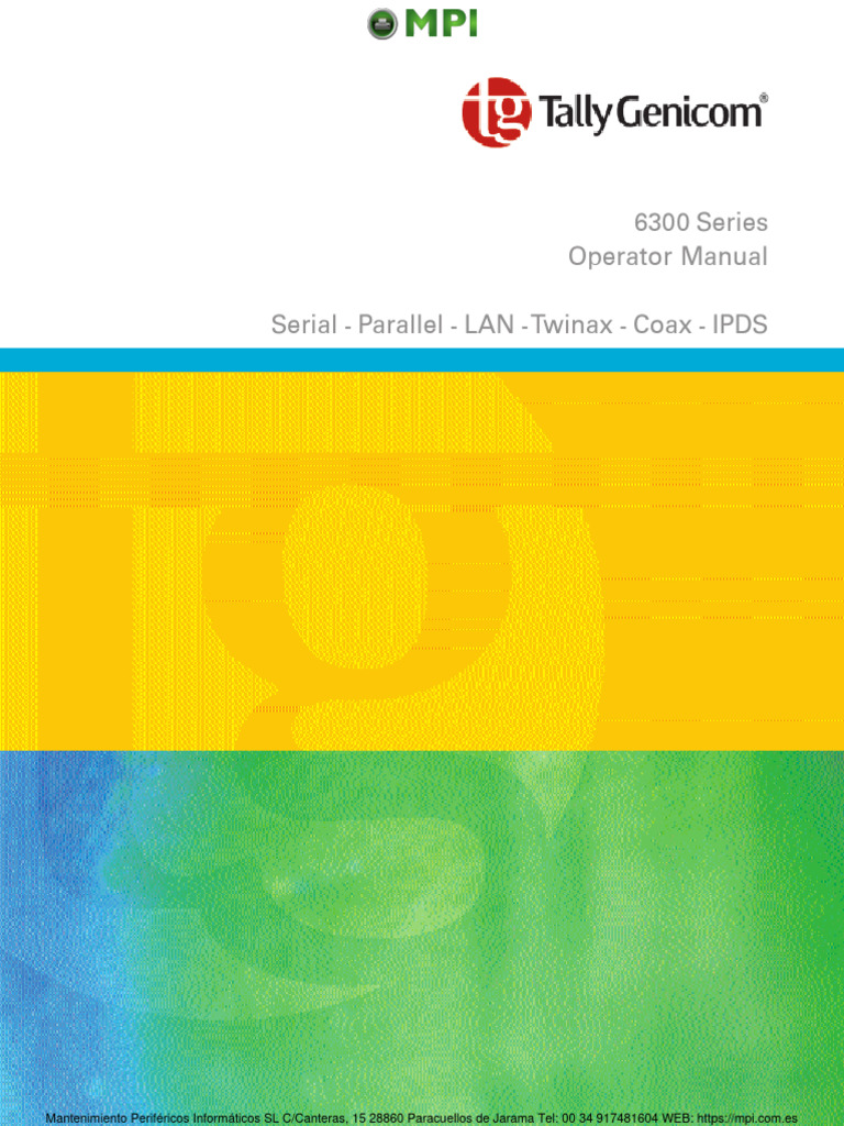 Manual Usuario Tallygenicom 6300 en | PDF | Printer (Computing) | Menu