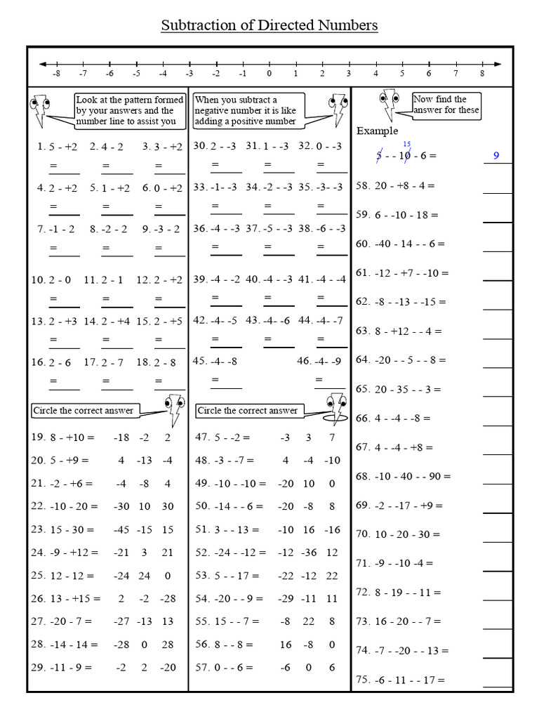 04 Subtraction of Directed Numbers | PDF | Arithmetic | Elementary ...