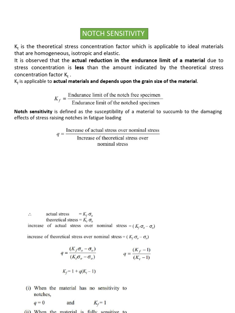 Notch Sensitivity | PDF | Stress (Mechanics) | Bending