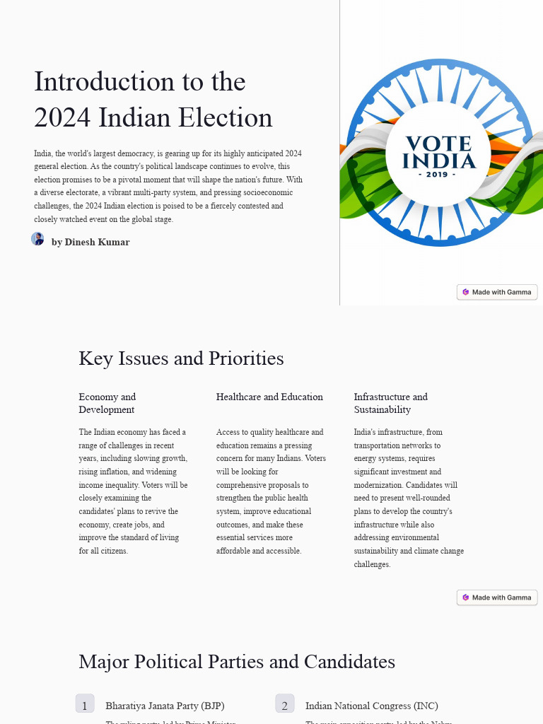 Introduction To The 2024 Indian Election | PDF | Electoral Fraud ...