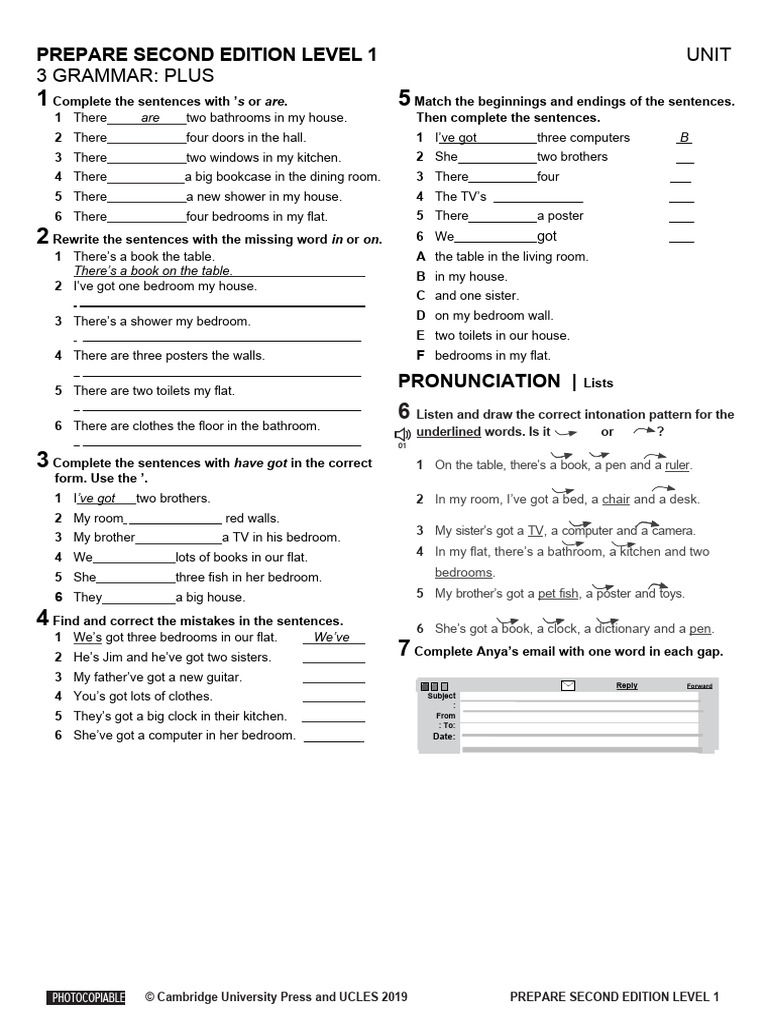 PREPARE 1 Grammar Plus Unit 03 | PDF | Room | Bedroom
