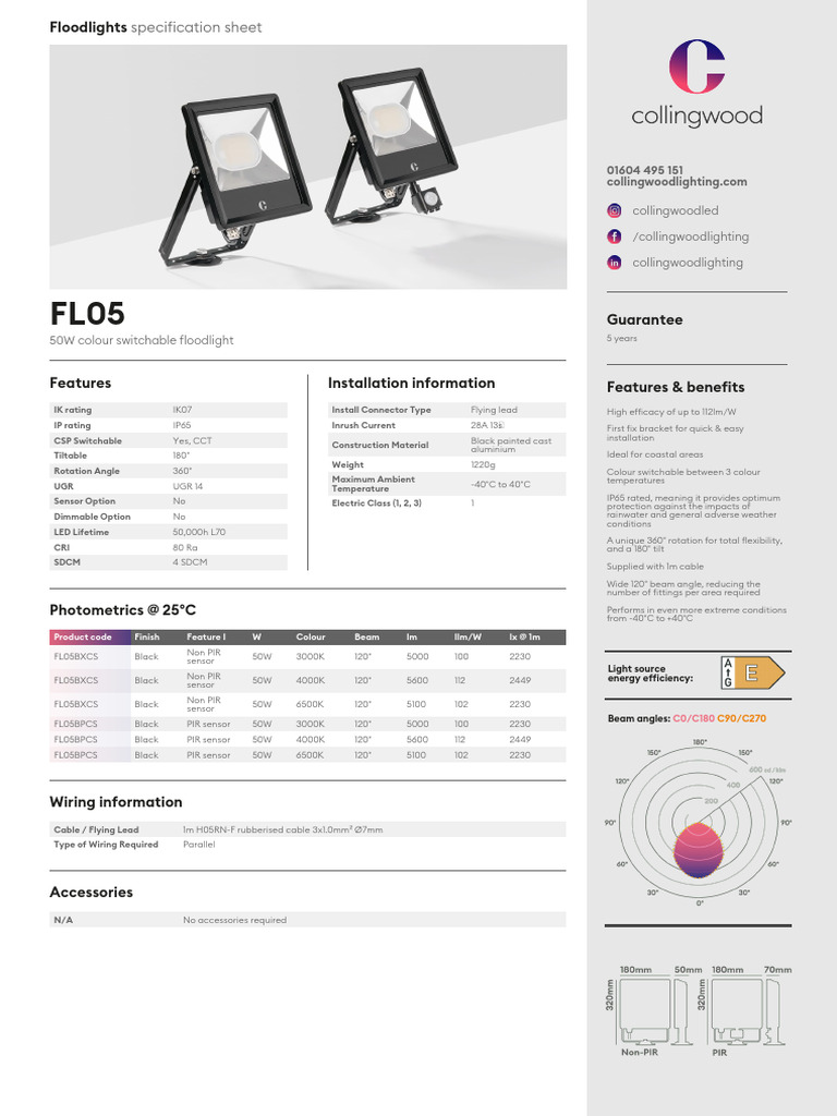 Collingwood fl05 Datasheet | PDF | Electrical Wiring | Electrical ...