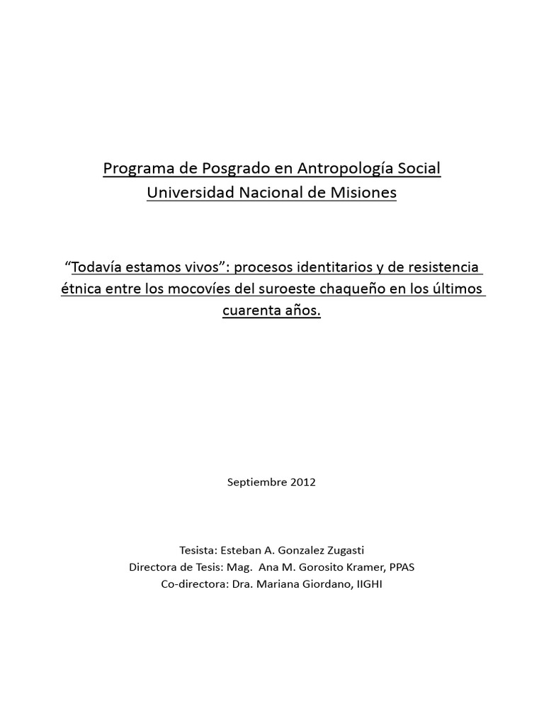 Identidad y resistencia mocoví en el Chaco | PDF | Historia