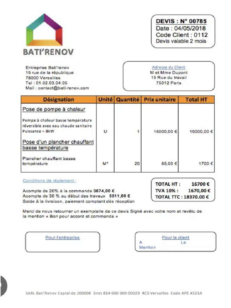 Facture Bati'renov | PDF