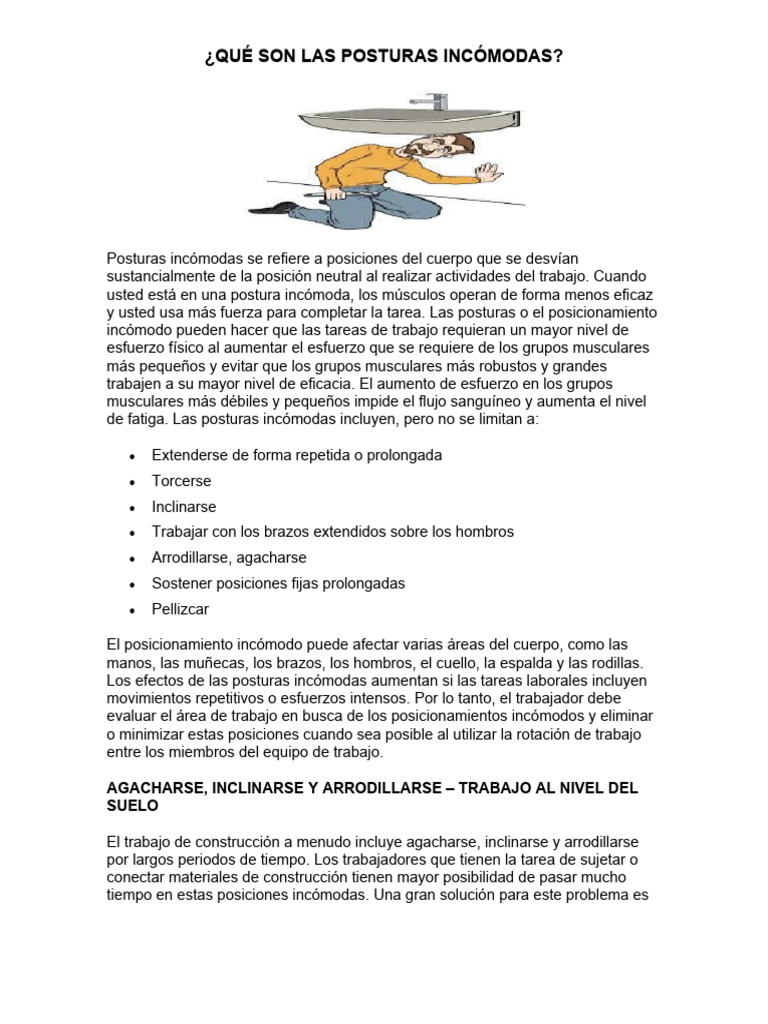 Capacitacion Posturas Prolongadas 2024 | PDF