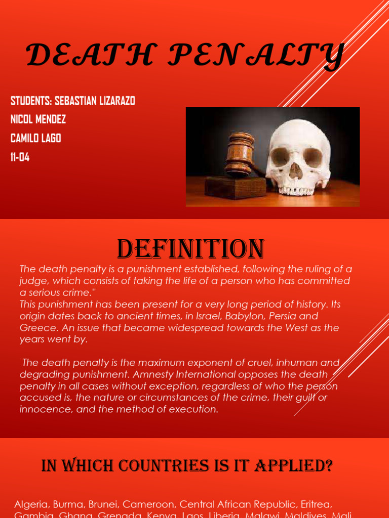 Death Penalty Presentacion 1 | PDF | Capital Punishment | Crimes